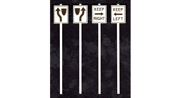 #2067 KEEP LEFT & RIGHT SIGNS